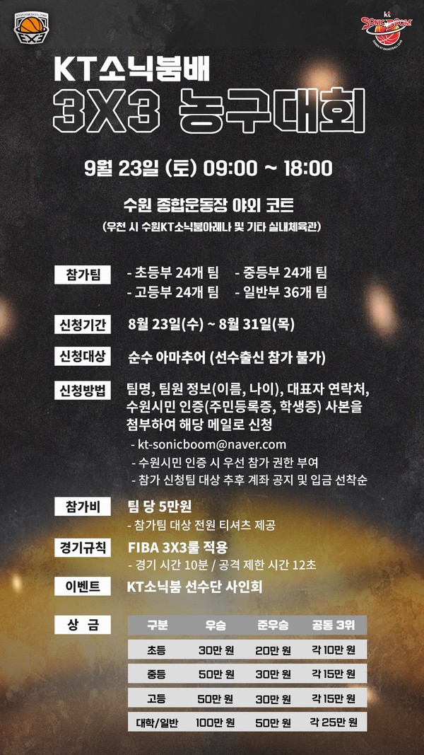 KT 소닉붐, ’KT소닉붐배 3x3 농구대회‘ 개최