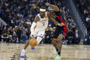 충격의 4Q 5분 무득점→커리 빠진 GSW 3연패 추락... '슈퍼 샤이' 제어 실패